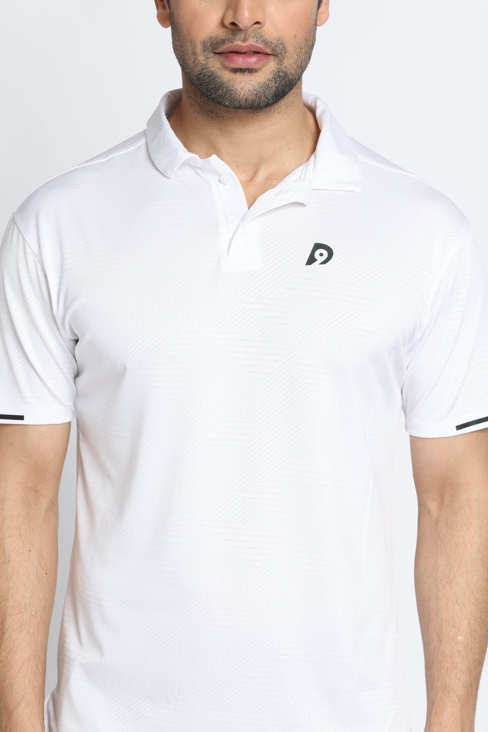 Unisex Jacquard Fabric Collar Neck T-Shirt | DNINE